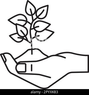 reforestation line vector icon with tree Stock Vector Image & Art - Alamy