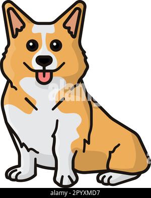 Isolated cute corgi dog cartoon character Vector Stock Vector Image ...