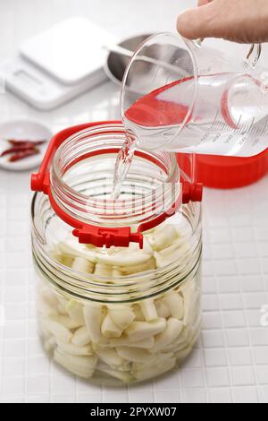 How to make rakkyo (Japanese scallion bulb pickles ), a garnish of ...