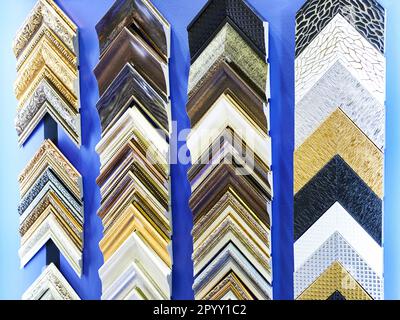Picture frames and corner samples art craft material Stock Photo - Alamy