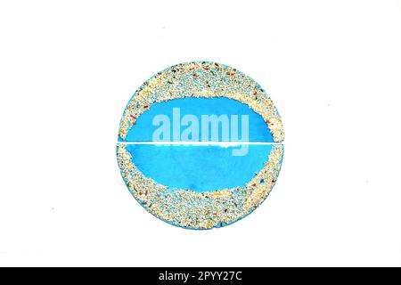 Typical Mexican sweet Pepitorias blue wafers glued with caramel or ...