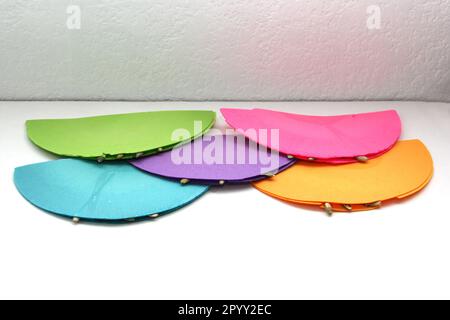 Typical mexican candy colored wafers glued with honey decorated with ...