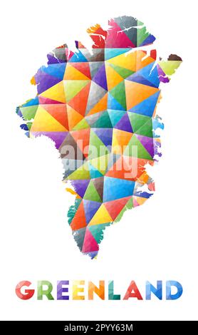 Greenland icon. Vector polygonal map of the country. Greenland icon in ...