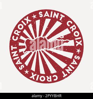 Saint Croix sticker. Travel rubber stamp with map of island, vector ...