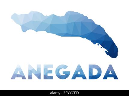 Map of Anegada. Low poly illustration of the island. Geometric design ...