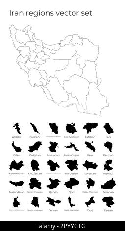 Iran map collection. Borders of Iran for your infographic. Colored ...