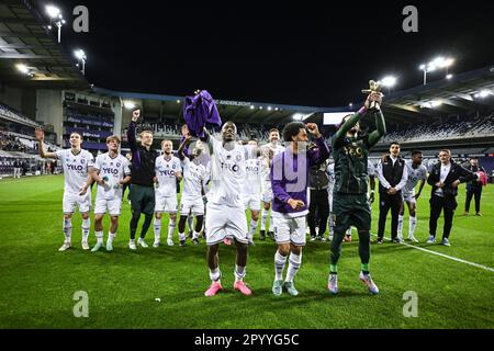 Brussels, Belgium. 05th May, 2023. Beerschot's Leo Seydoux and RSCA ...