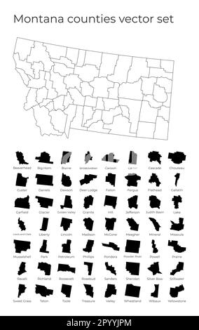 Montana map collection. Borders of Montana for your infographic ...