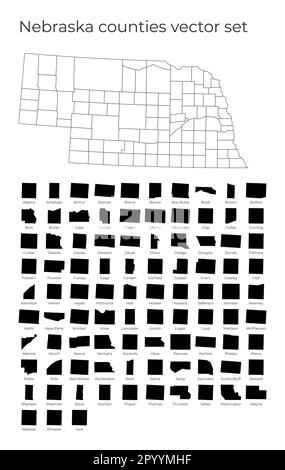 Nebraska map collection. Borders of Nebraska for your infographic ...