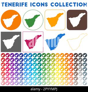 Europe icons collection. Bright colorful trendy map icons. Modern ...