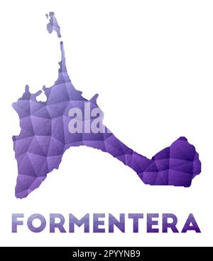Formentera map design. Shape of the island with beautiful geometric ...