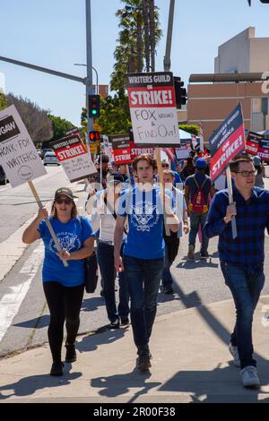 Writers Strike Picketing at Fox Studios Stock Photo - Alamy