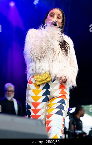 Mariana "Ladybug Mecca" Vieira of Digable Planets performs at the Shaky ...