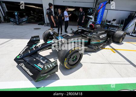 George Russell's Mercedes during the Formula 1 Pirelli GP of Spain ...