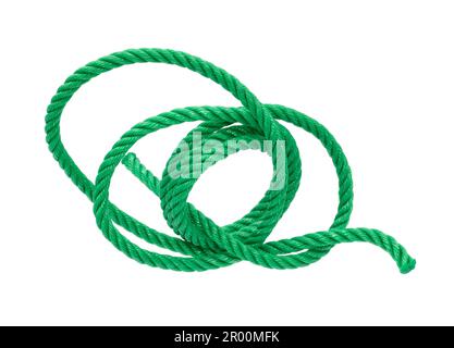 Green nylon rope isolated on white background Stock Photo - Alamy