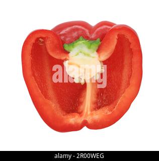 Red peper sliced isolated on white background Stock Photo - Alamy