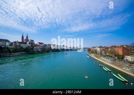 The Rhine River flowing through Basel, Switzerland Stock Photo - Alamy