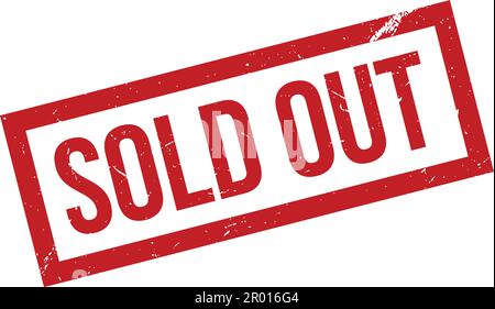 Grunge red sold out word rubber seal stamp on white background Stock ...