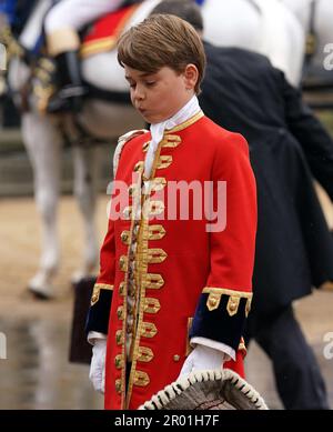 King Charles III with pages Prince George, Lord Oliver Cholmondley ...