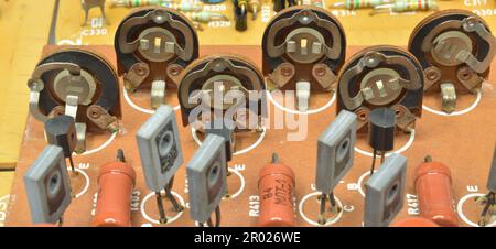 Vintage TV circuit board components Stock Photo - Alamy