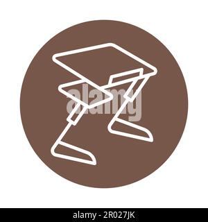 Fortable laptop table line color icon. Air space adjustable. Outline ...