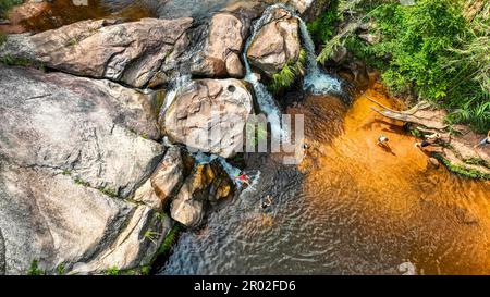 Aerial of the Cuevas Waterfalls, Samaipata, Bolivia Stock Photo - Alamy