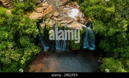 Aerial of the Cuevas Waterfalls, Samaipata, Bolivia Stock Photo - Alamy