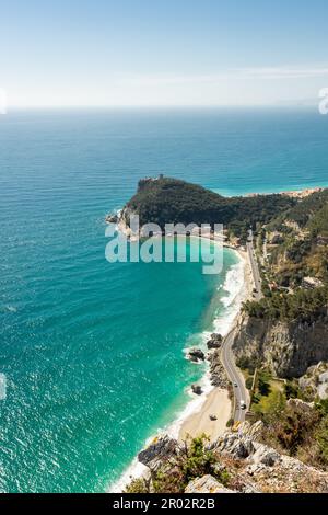 Beautiful aerial view of Saraceni Bay beach from Sentiero del ...
