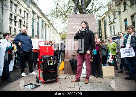 6th May, 2023. Republicans gather in Cardiff, Wales to protest the ...