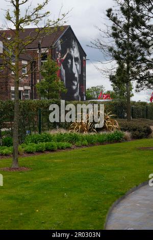 A mural of former Liverpool player Ian Rush, created by MurWalls is ...