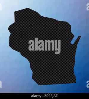 Low poly map of Wisconsin. Geometric illustration of the US state ...
