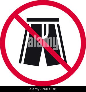 Warning sign swimming shorts, illustration, vector on a white ...