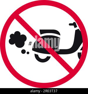 No exhaust prohibited sign, no emitting exhaust fumes forbidden modern ...
