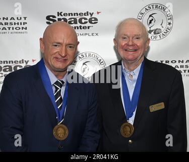 Astronaut Hall of Fame 2023. Roy D. Bridges Jr. speaks to guests after ...