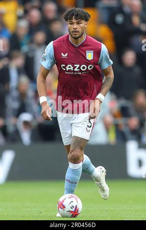 Tyrone Mings of Aston Villa goes down holding his knee and receives ...