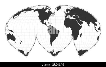 Vector world map. Alan K. Philbrick's interrupted sinu-Mollweide ...
