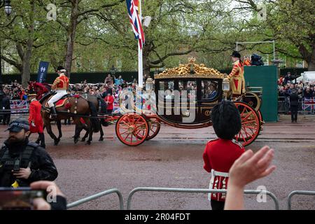 King Charles' Coronation coach, carriage, is on display at the Royal ...
