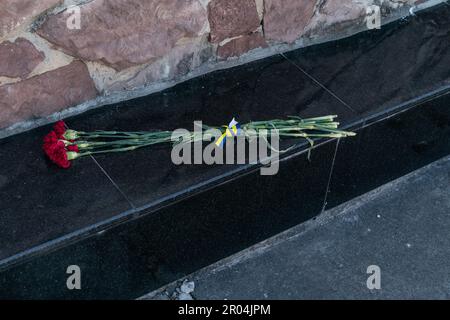 View of memorial for first responders of Chernobyl nuclear plant ...
