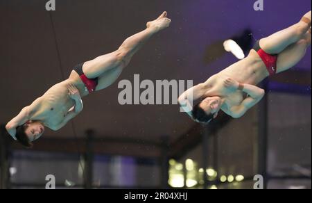 Long Daoyi and Wang Zongyuan, of China, compete to a gold medal in the ...