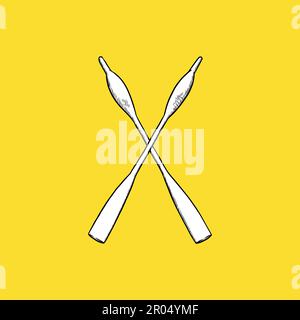 Woodcut Illustration of an Oar Drawing. - Vector Stock Vector Image ...