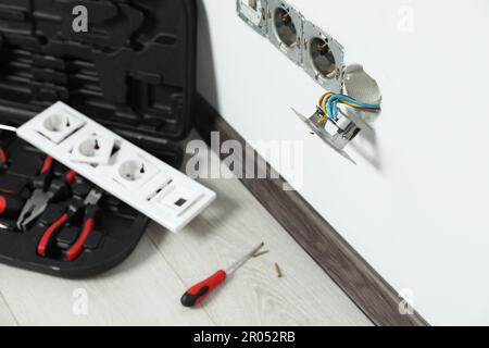 Set of tools and sockets in room Stock Photo - Alamy