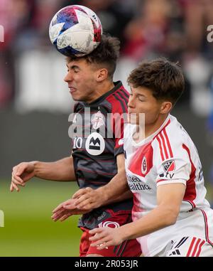 Toronto FC midfielder Kobe Franklin (19) and New England Revolution ...