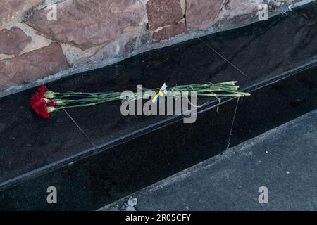 View of memorial for first responders of Chernobyl nuclear plant ...