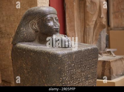 Charming Block Statue of Senmut and Queen Hatshepsut's Daughter at ...