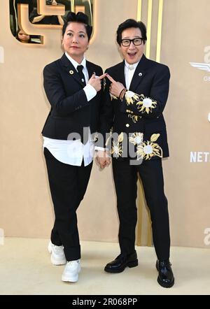 Echo Quan and Ke Huy Quan arriving to “Zootopia 2” world premiere held ...