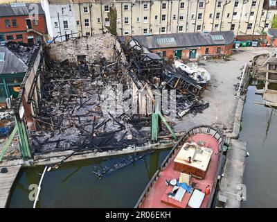 Bristol, UK. 07th May, 2023. Day after huge fire destroys Underfall ...