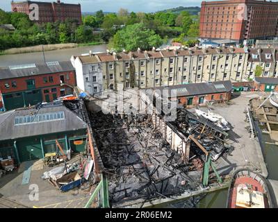 Bristol, UK. 07th May, 2023. Day after huge fire destroys Underfall ...