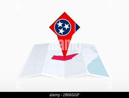 Tennessee map, folded paper with Tennessee map. Vector illustration ...