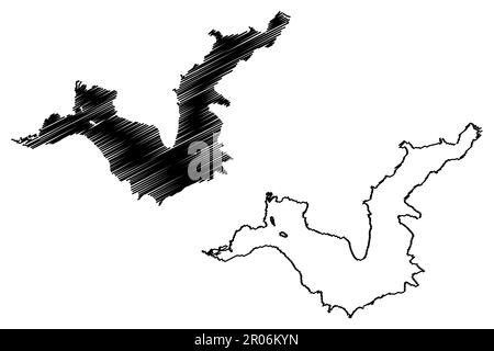 Lake Orava reservoir (Slovakia, Slovak Republic) map vector ...