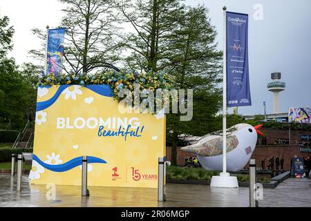 The Flag of the Eurovision Song Contest 2023 flying Stock Photo - Alamy